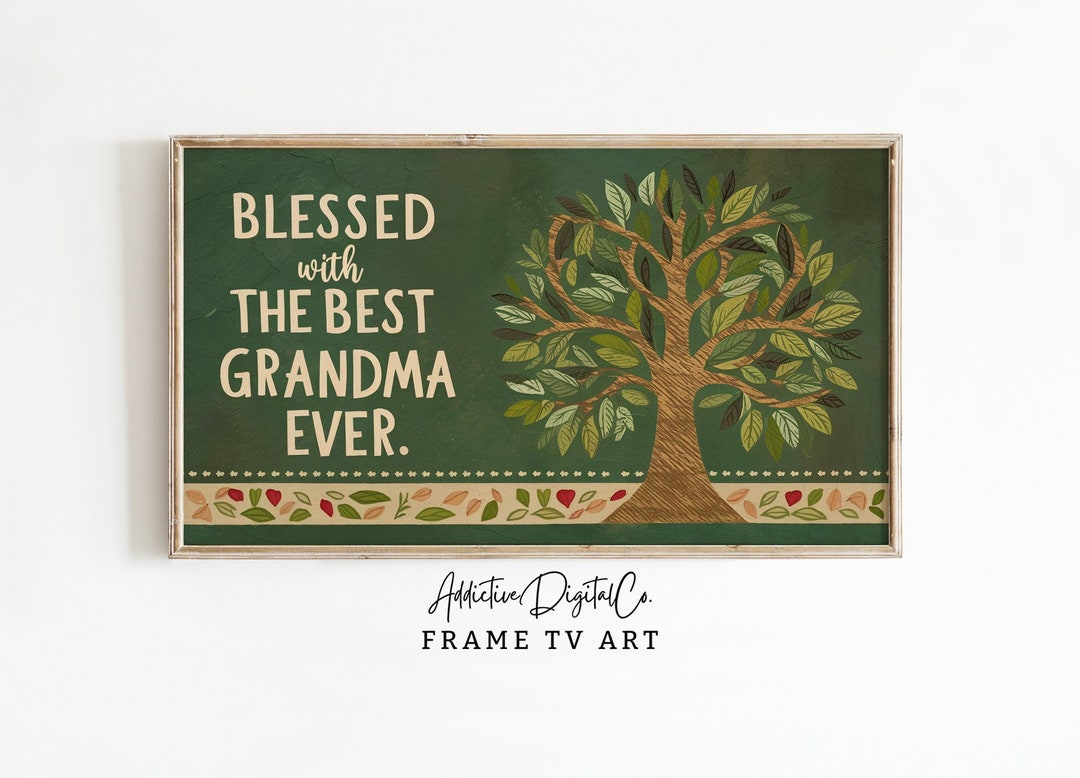 Family Tree Frame Tv Art, Mother's Day Grandmother Art Tv Decor ...