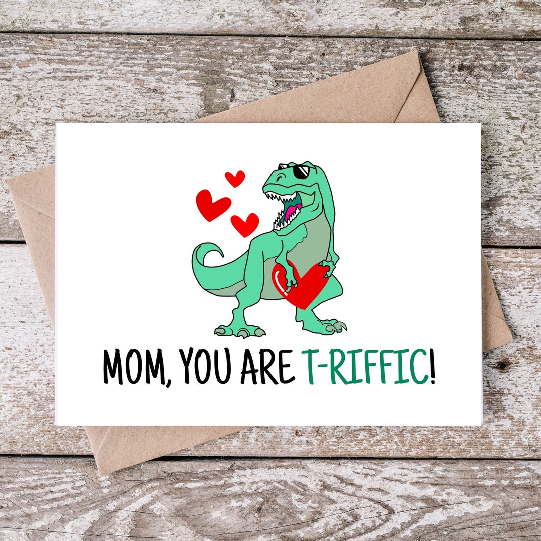 Printable Mother's Day Card, Funny Dinosaur Theme, 5x7 Digital Download ...