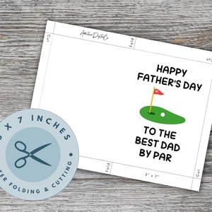 Happy Father's Day Card, Funny Dad Card, Best Dad by Par, Golf Themed ...