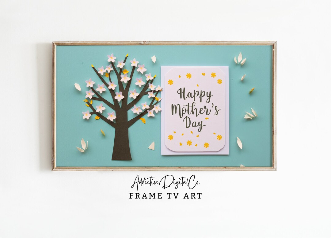 Spring Blossom Frame Tv Art, Mother's Day Paper Art Tv Decor, Floral ...
