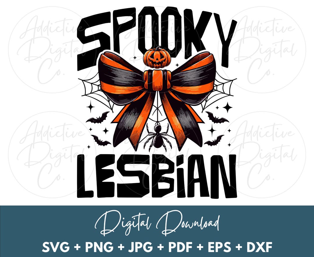 Halloween Lesbian Svg, Spooky Lesbian Svg Png, Spooky LGBTQ Gay Pride ...