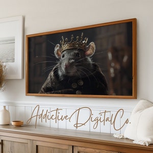 Regal Rat King Frame TV Art, Medieval Themed TV Decor, Dark Royal Mouse ...
