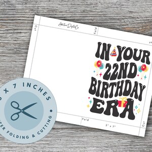 In Your 22nd Birthday Era Printable Card, Funny Turning 22 Birthday ...
