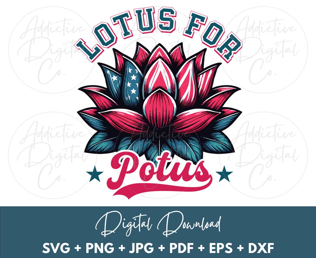 Kamala Harris Svg, Lotus for Potus Png, Funny Democrat Png, Harris Walz ...