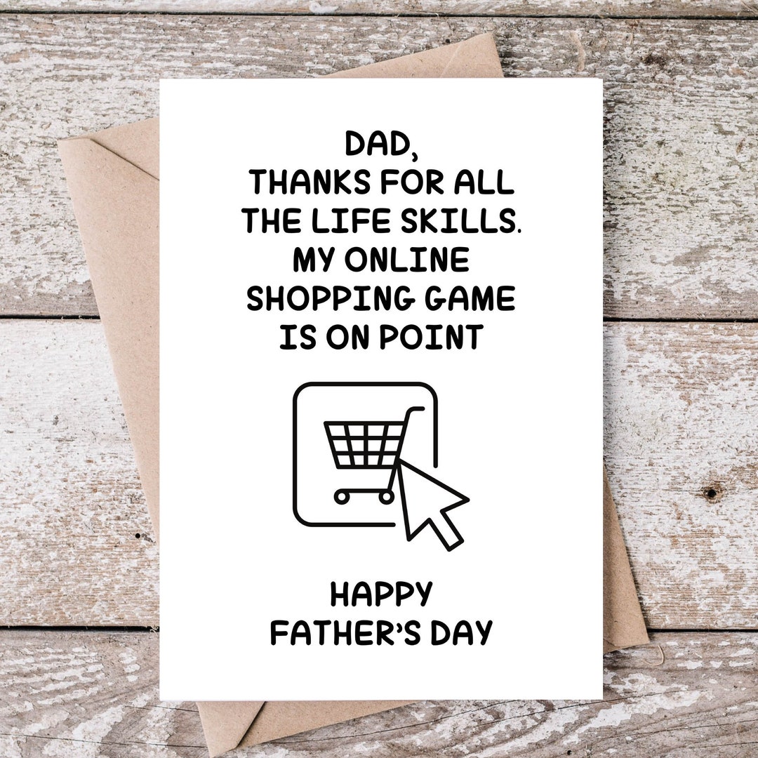 Funny Father's Day Card, Instant Digital Download, Dad Thanks for Life ...
