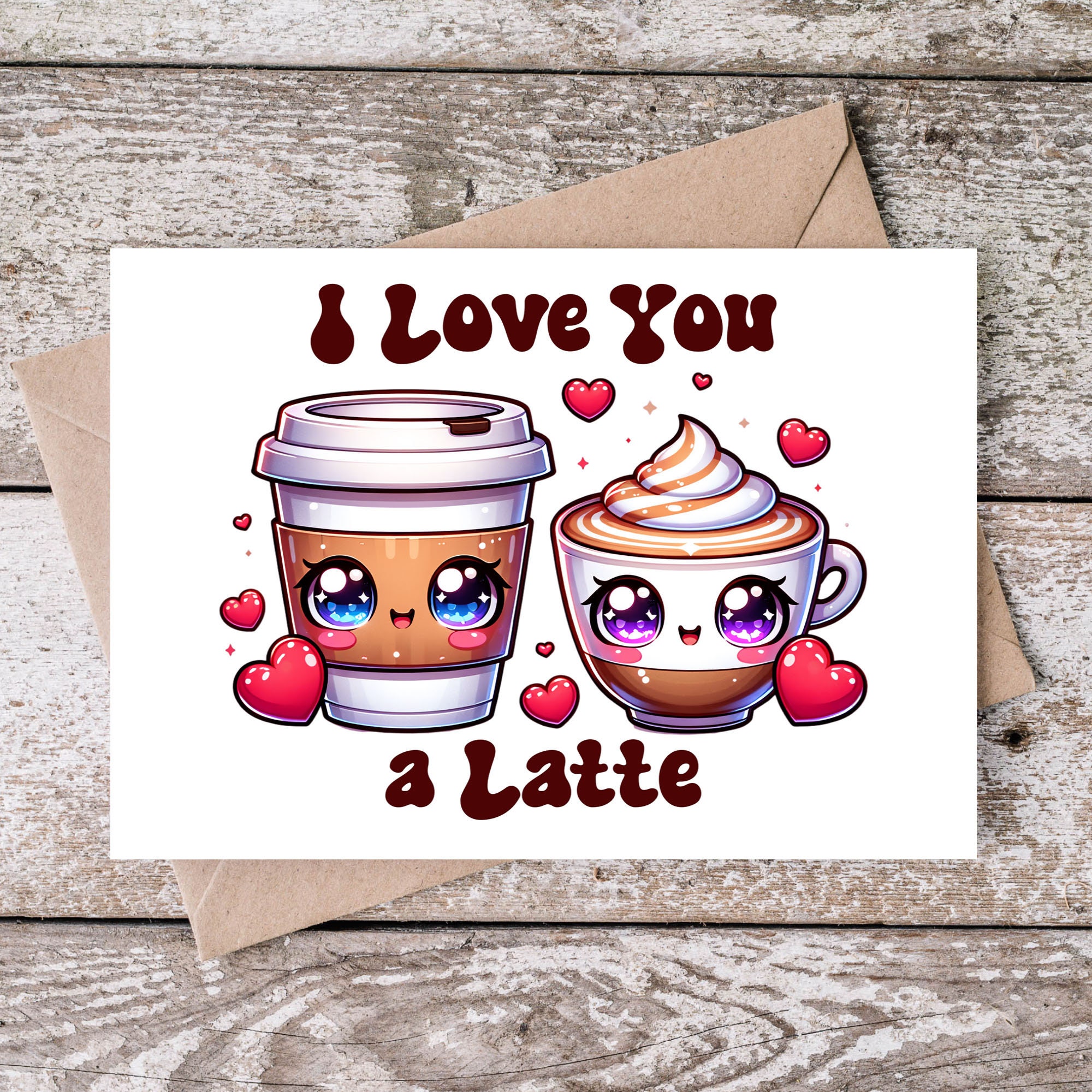 Printable I Love You a Latte Card, Instant Digital Download, 5x7 Pdf ...