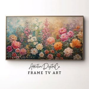 Floral Frame Tv Art, Spring Blossom Art Tv Decor, Vibrant Garden Tv ...