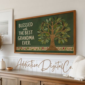 Family Tree Frame Tv Art, Mother's Day Grandmother Art Tv Decor ...