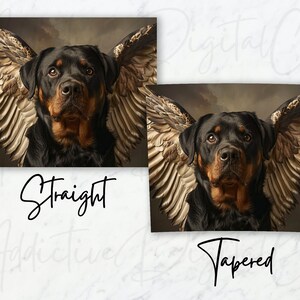 Majestic Rottweiler Angel Wings 20oz Skinny Tumbler Wrap, Unique Rottie ...