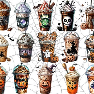 Halloween Iced Coffee PNG, Spooky Gothic Drinks Clipart, Creepy Drinks ...