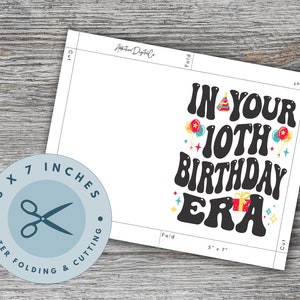 In Your 10th Birthday Era Printable Card, Double Digits Birthday ...