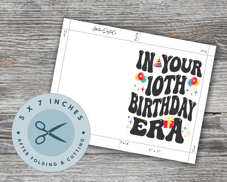 In Your 10th Birthday Era Printable Card, Double Digits Birthday ...
