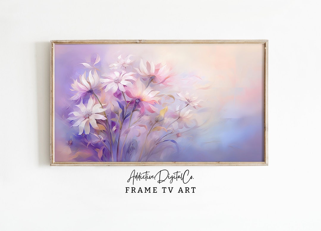 Impressionist Floral Frame Tv Art, Spring Blossom Tv Decor, Soft Pastel ...