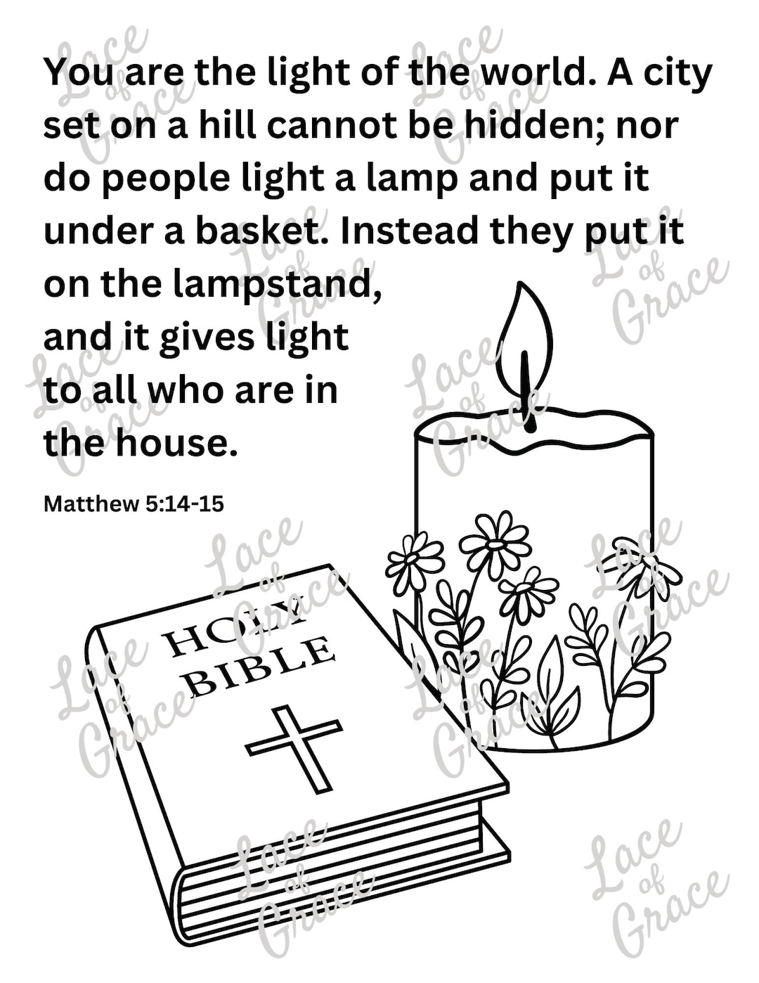 Bundle #3: 5 Bible Coloring Pages - Etsy