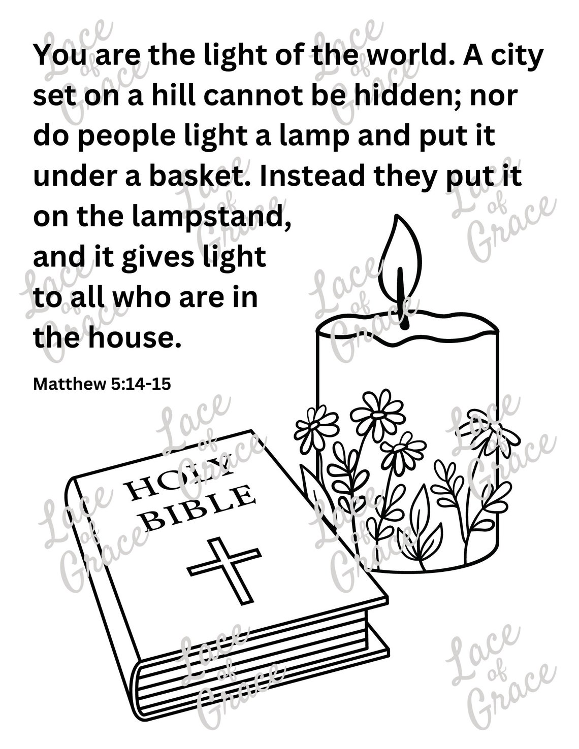 Bundle #3: 5 Bible Coloring Pages - Etsy