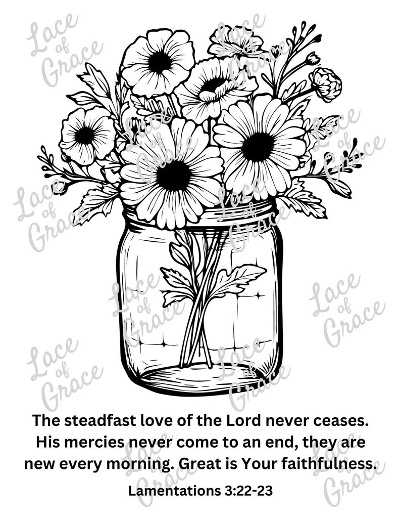 Bible Coloring Page - Lamentations 3:22-23 - Etsy