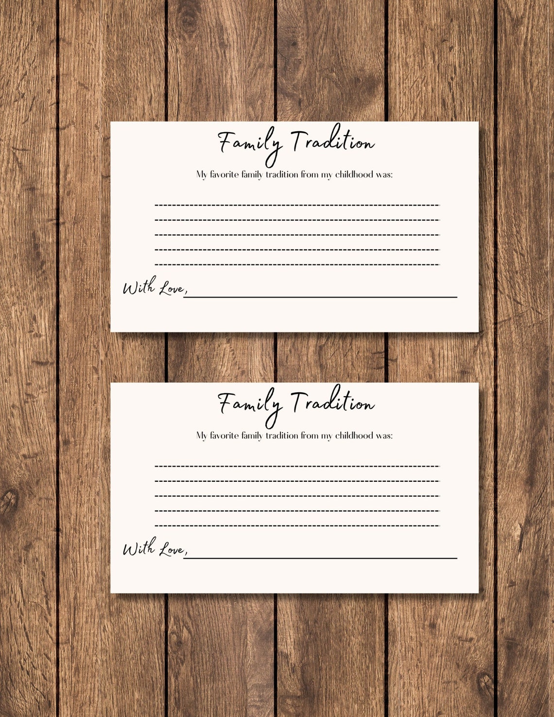 Family Traditions Sign and Note Card, Baby Shower Game, Instant ...