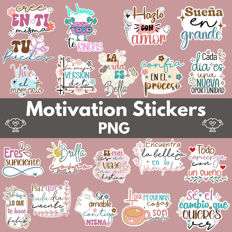Motivational Quotes Png, Bundle Stickers, Inspirational Quotes ...
