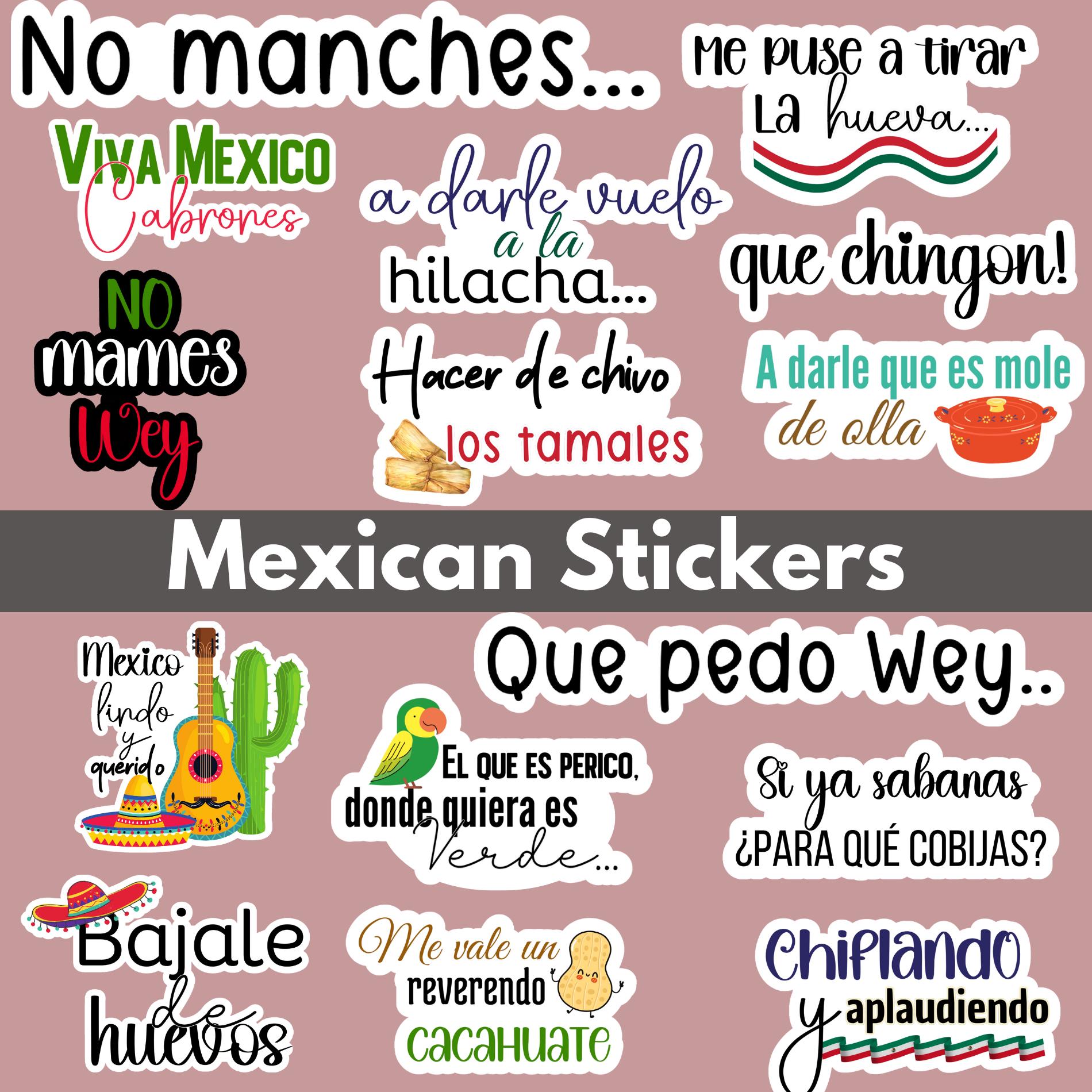 Printable Mexican Stickers, Mexican Stickers Bundle, Stickers Sayings ...