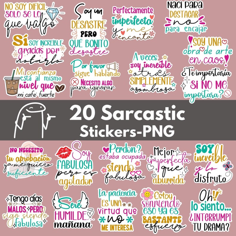 Sarcastic Sticker Bundle, Png Sticker, Sarcasm Sticker Png, Funny ...