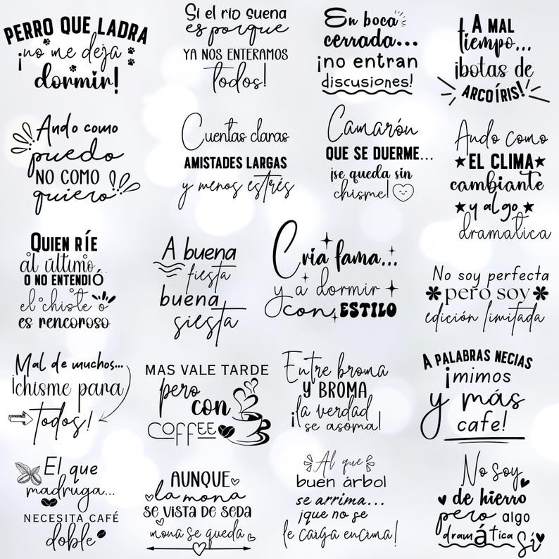 Sayings in Spanish Bundle SVG PNG, Spanish Designs Svg, Spanish Sayings ...