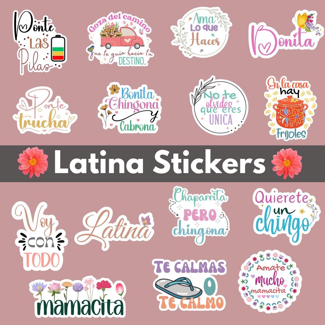 Latina Stickers PNG Bundle |latina Stickers Png |laptop Stickers ...