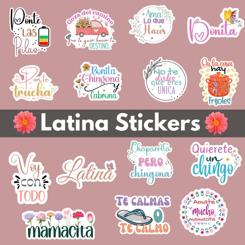 Latina Stickers PNG Bundle |latina Stickers Png |laptop Stickers ...