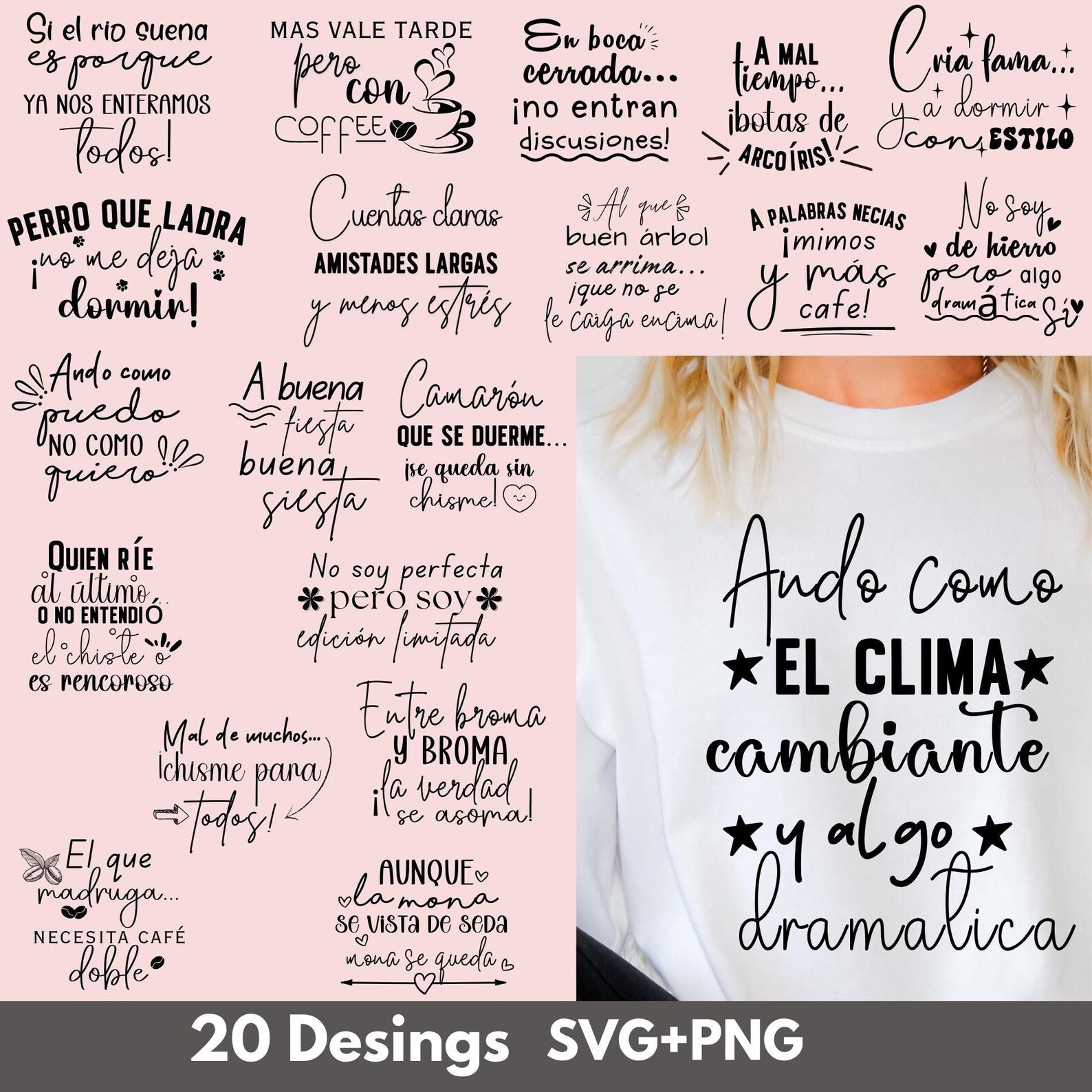 Sayings in Spanish Bundle SVG PNG, Spanish Designs Svg, Spanish Sayings ...
