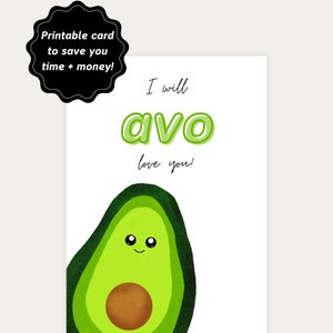 Avocado I Will Avo Love You Greeting Card . Food Pun, Cute, Funny ...