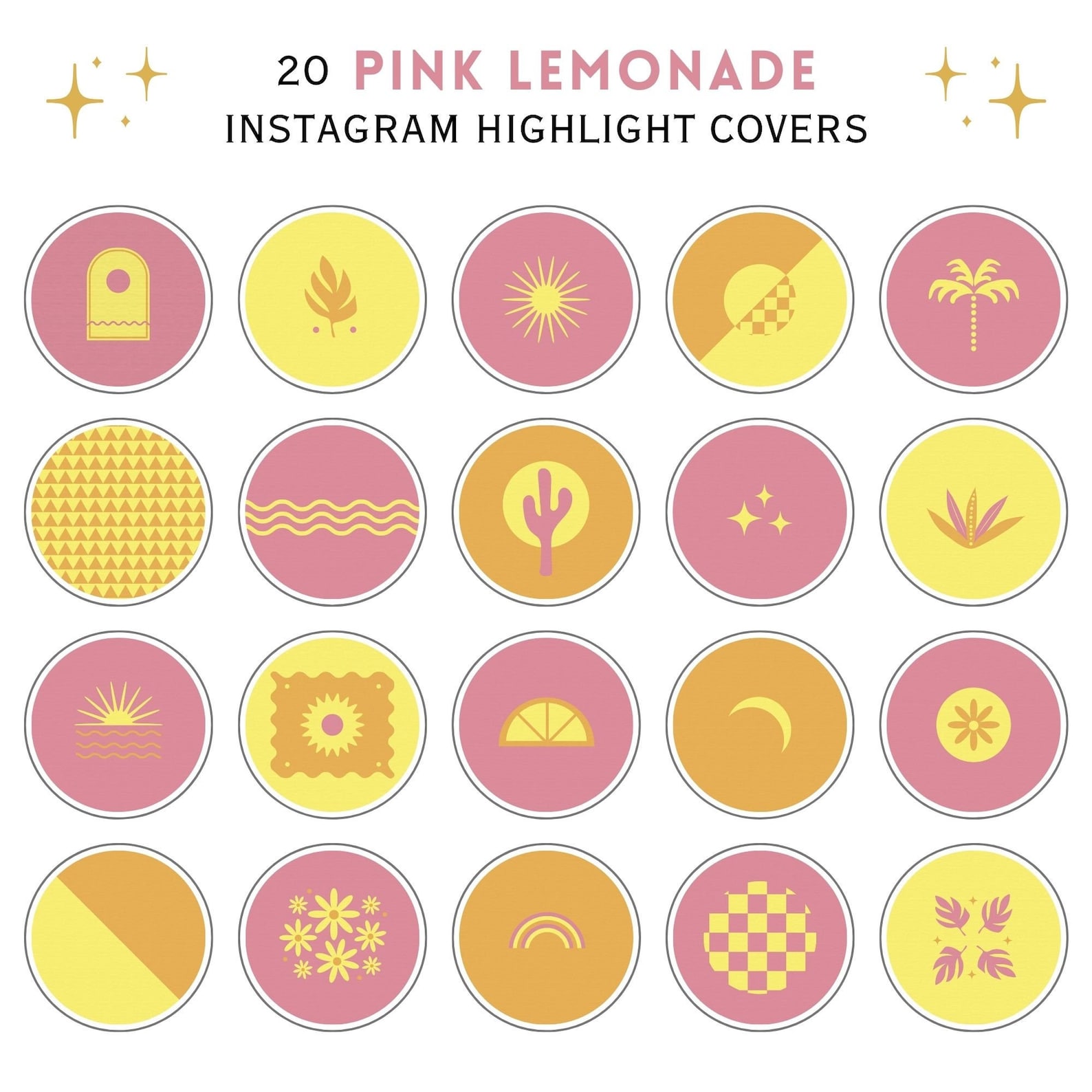 Instagram Highlight Covers, Pink Instagram, Summer Highlight Covers - Etsy