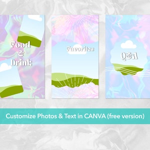 Holographic Reel Covers, Instagram Reel Template, 12 Reel Covers Edit ...