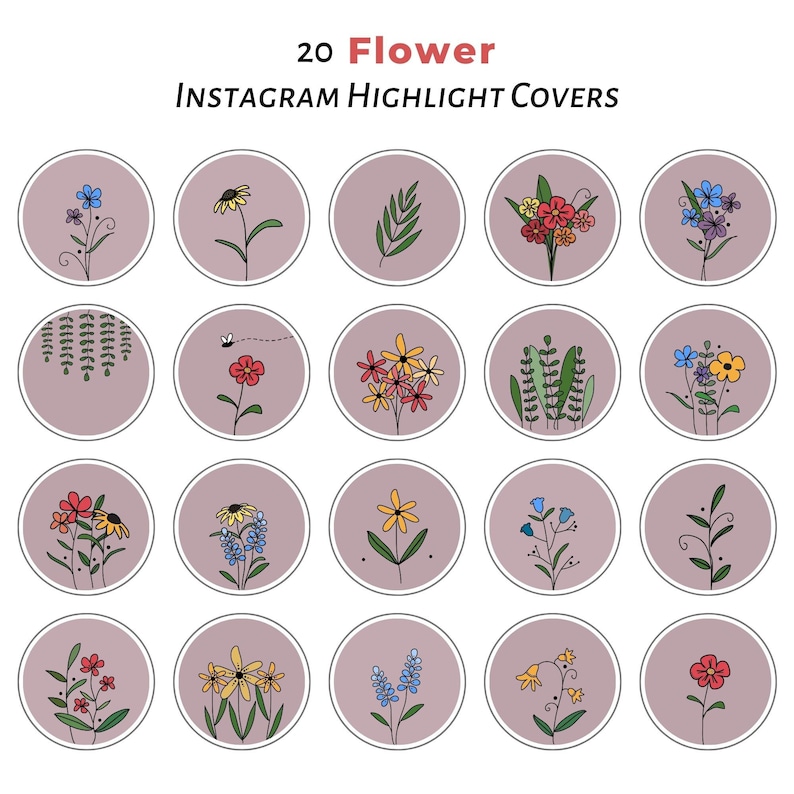 Instagram Highlight Covers, Flower Highlight Covers, IG Story Icons - Etsy