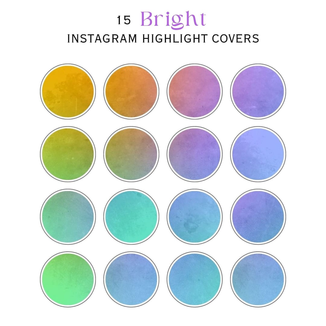 Bright Instagram Highlight Covers: Colorful Icons (15 Icons) - Etsy