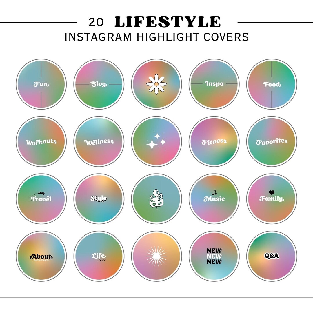 Instagram Highlight Covers, Lifestyle Blogger Instagram, Gradient ...