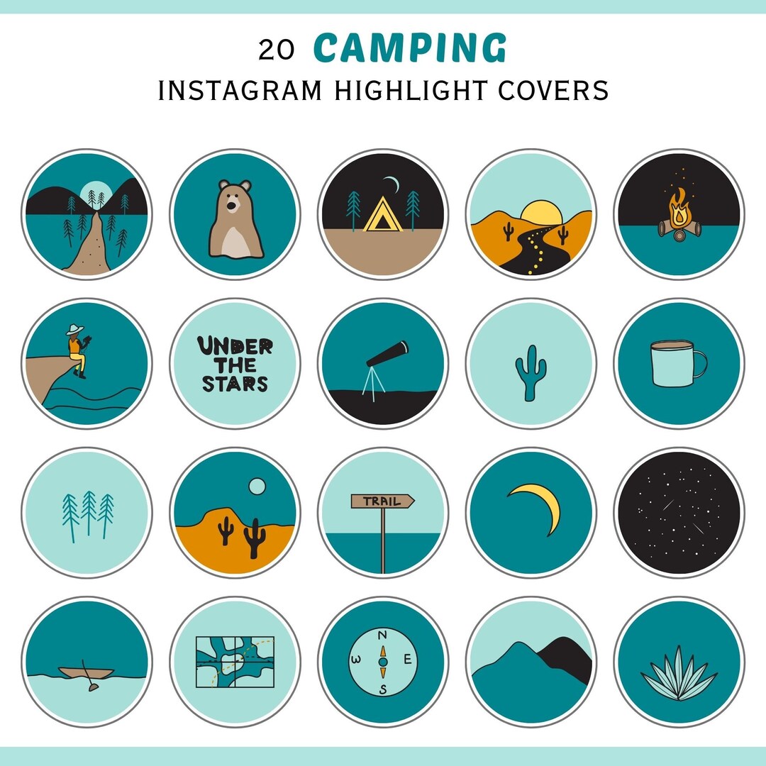 Instagram Highlight Covers, Camping Instagram, Outdoor Adventure Icons ...