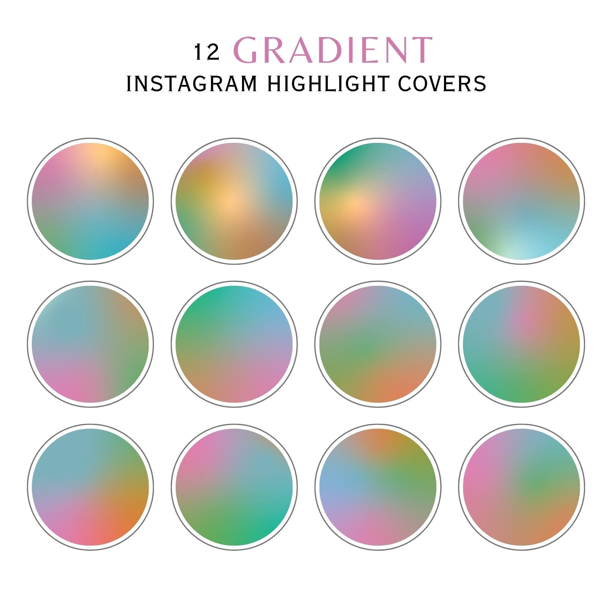 Summer Gradient Instagram Highlight Covers, (digital Download) - Etsy