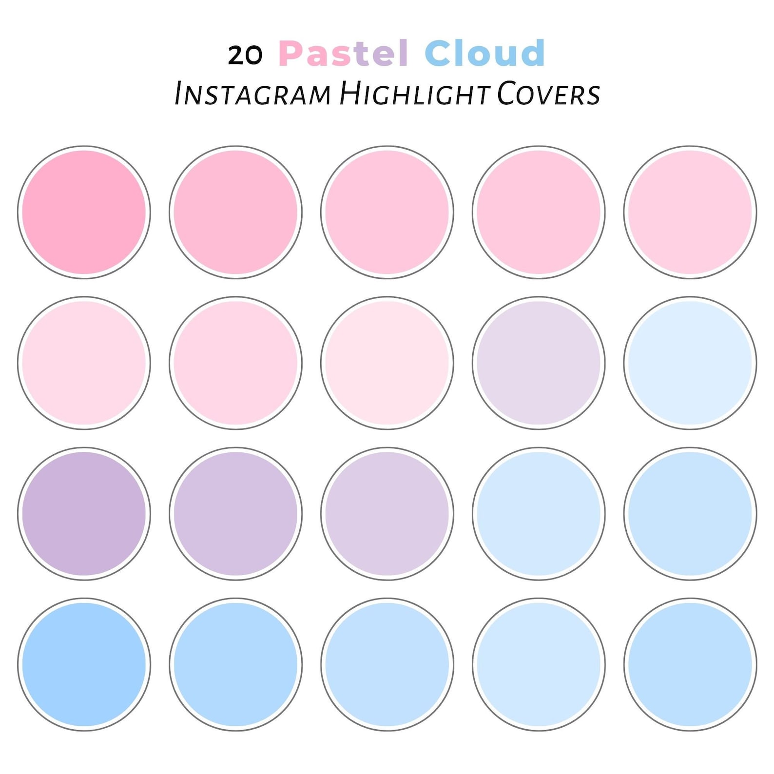 Instagram Highlight Covers Pastel Cloud Colors IG Story - Etsy