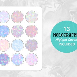 Holographic Reel Covers, Instagram Reel Template, 12 Reel Covers Edit ...