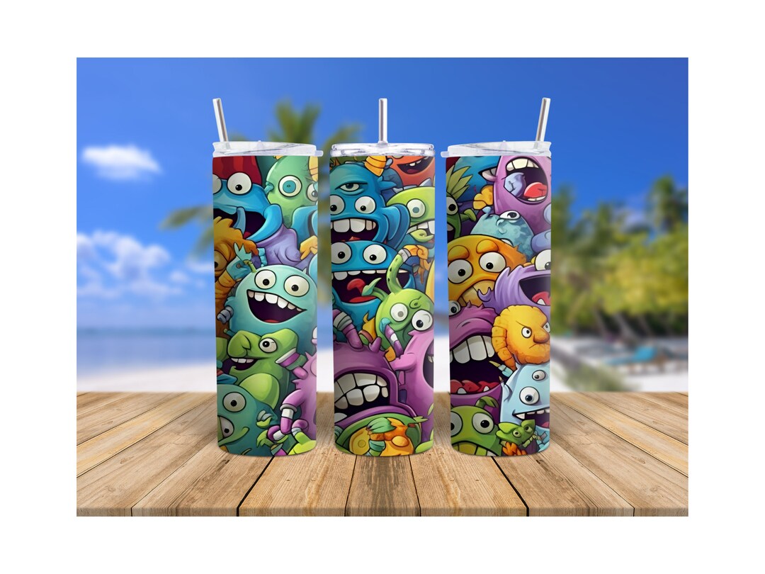 3D Cute Aliens Tumbler Wrap Design PNG Digital Download 20 Oz - Etsy