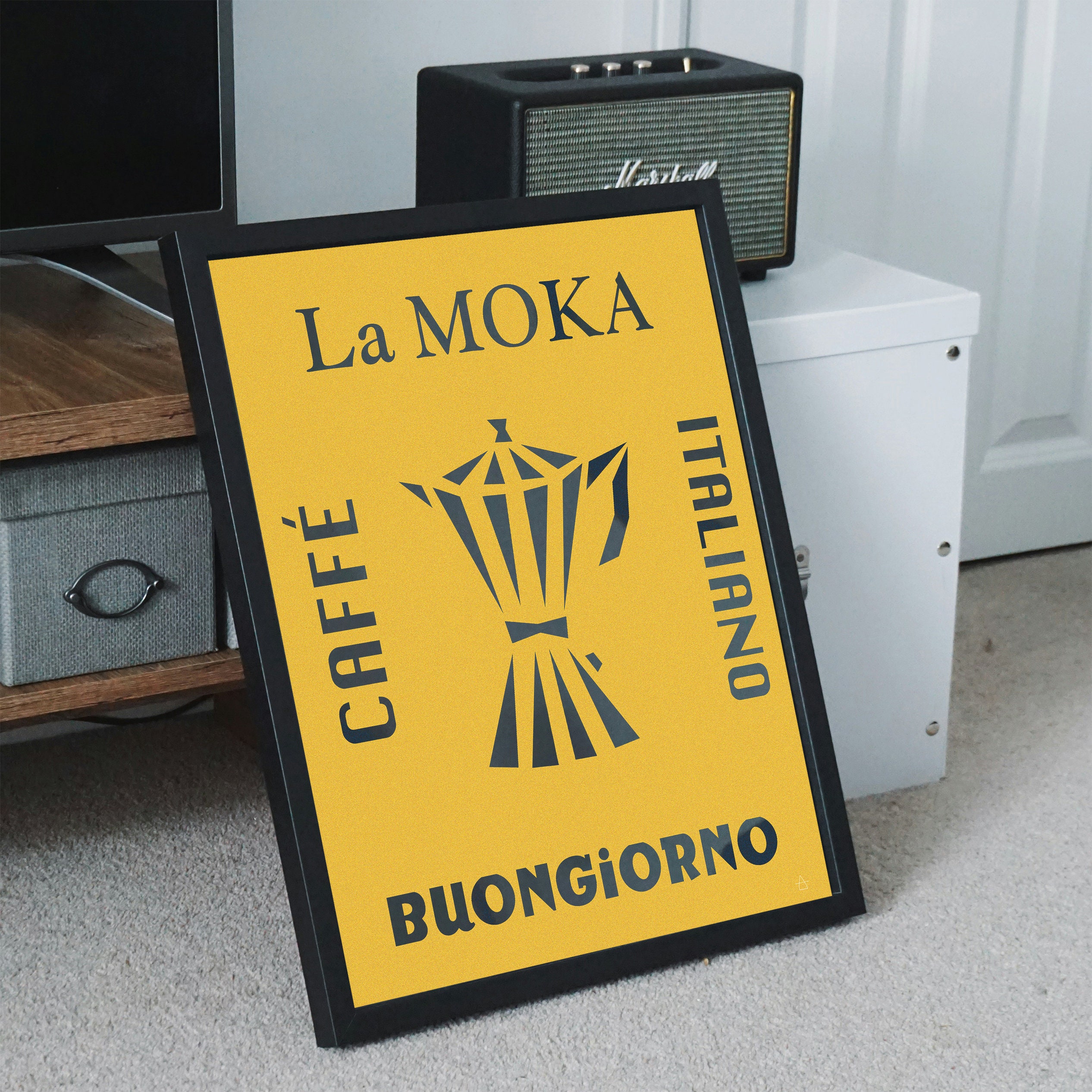 Retro Coffee Print La Moka Italian Espresso Sign, Vintage Kitchen Decor ...