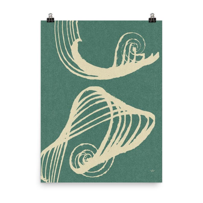 Abstract Line Art Wall Print | Minimalist Japandi Decor in Moss Green ...
