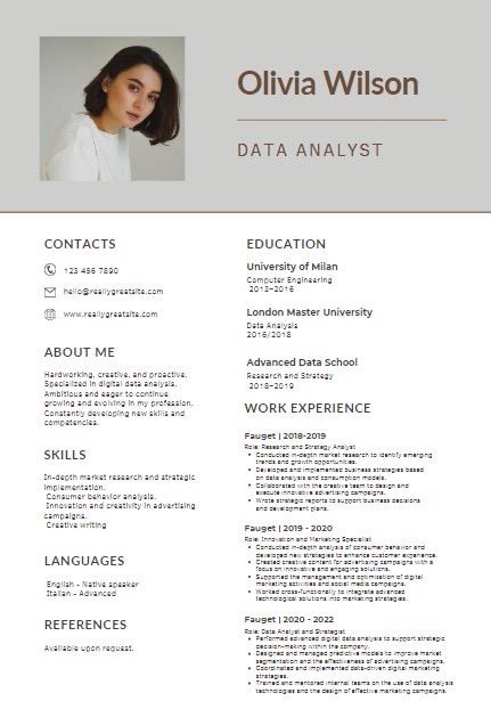 Curriculum Vitae Professionale Modello Word Facile Da Modificare + 10 ...