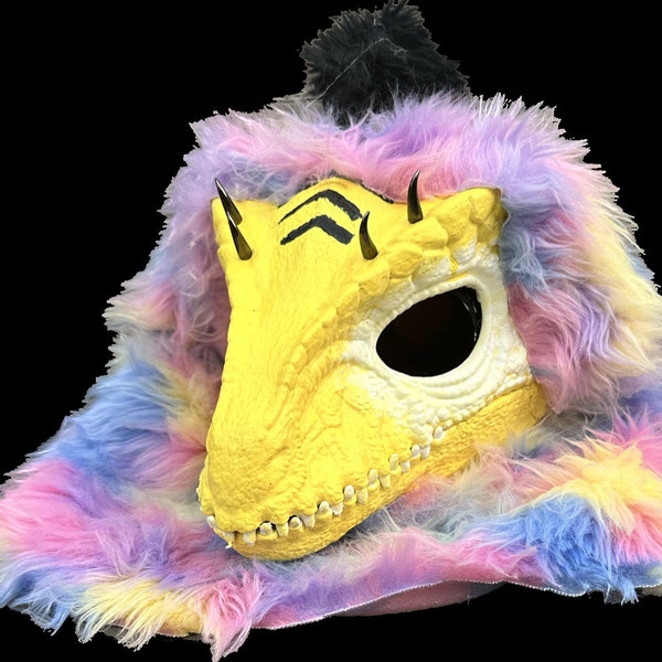 Handmade Furry Dinosaur Mask - Etsy
