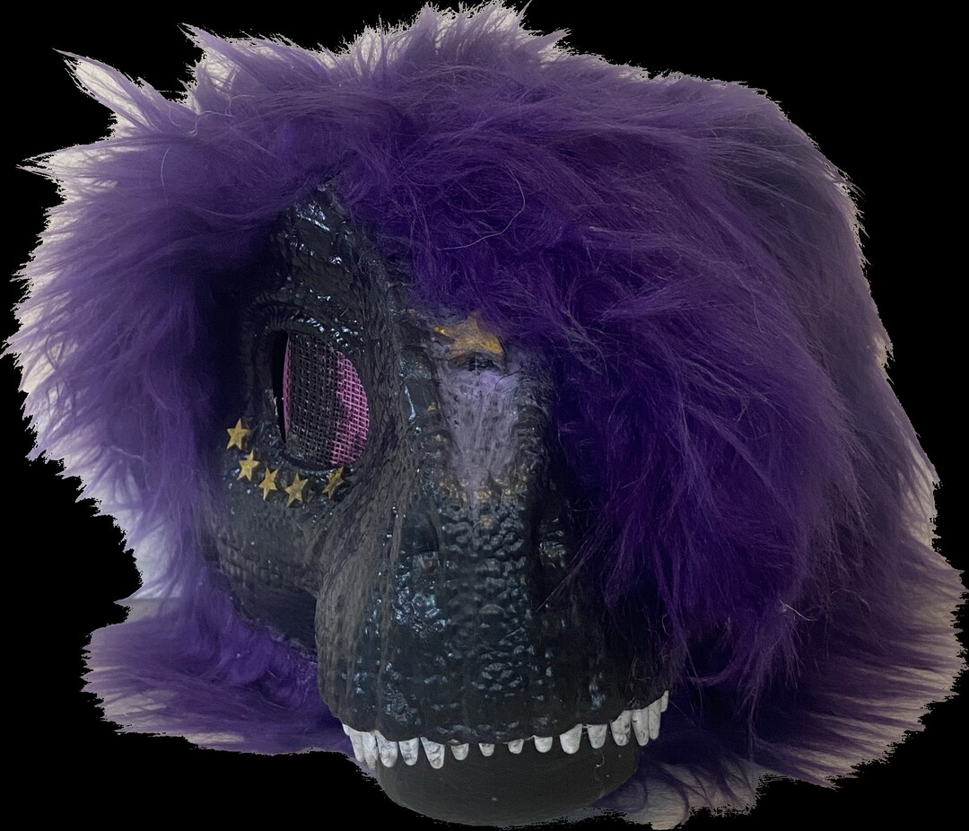 AMETHYST: Handmade Dinosaur Furry Masks With Roar Sound - Etsy