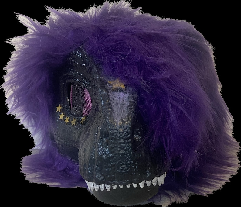 AMETHYST: Handmade Dinosaur Furry Masks With Roar Sound - Etsy