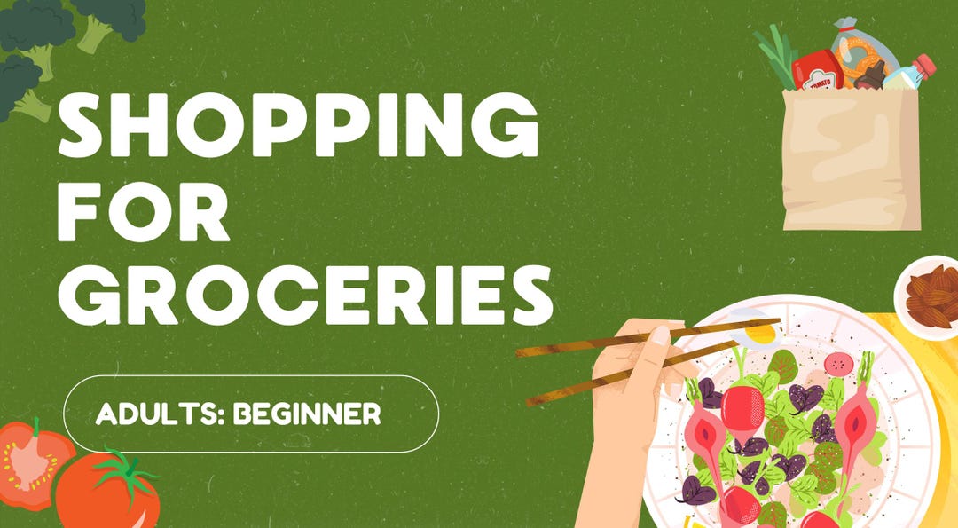 ESL Grocery Shopping Lesson Plan Beginner Adult ESL Activities ...