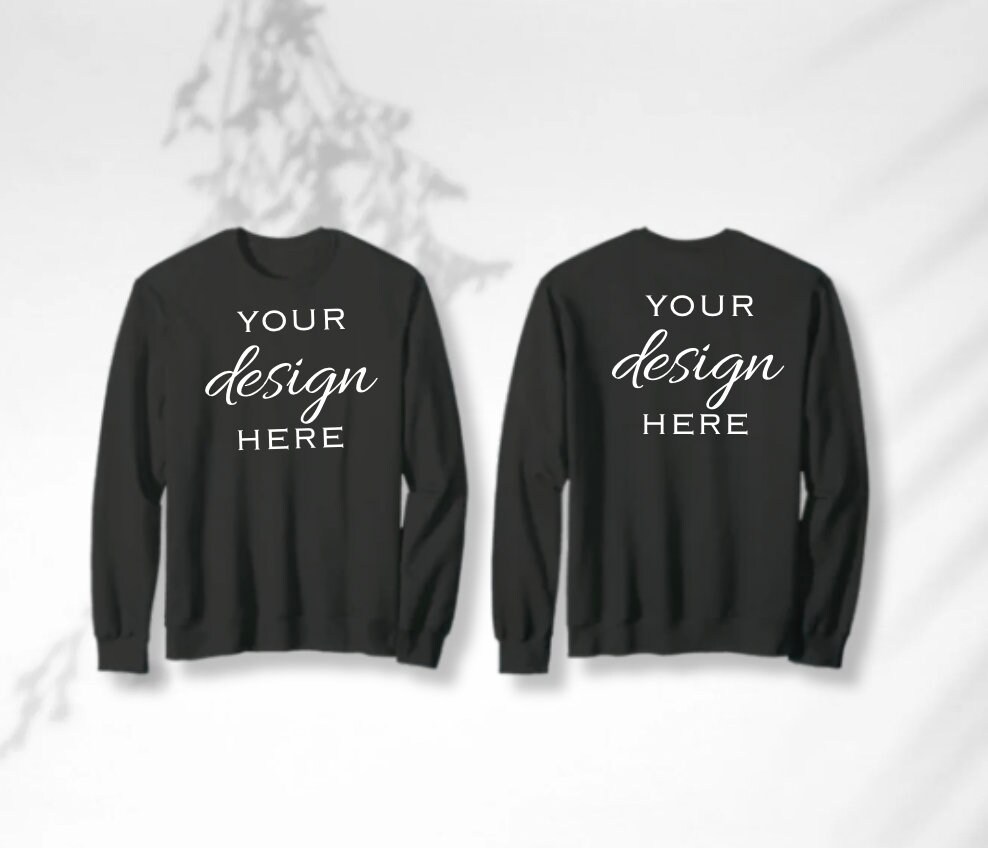 6 Front & Back Long Sleeve Shirt Mockups, Two Side Background Mockup ...