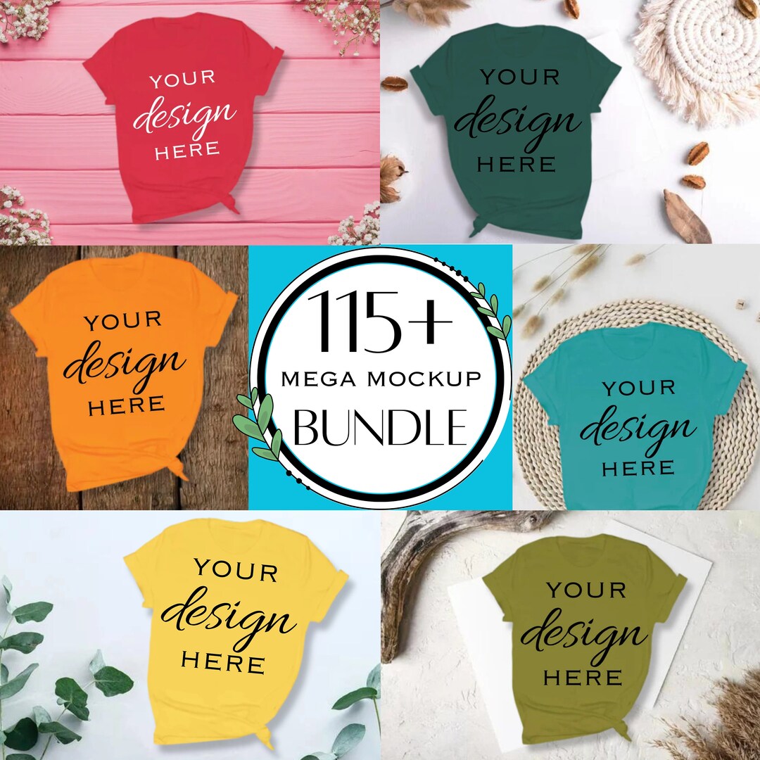 115+ Knotted T-shirt Mockup Bundle, Multiple Background Mock-up, Shirt ...