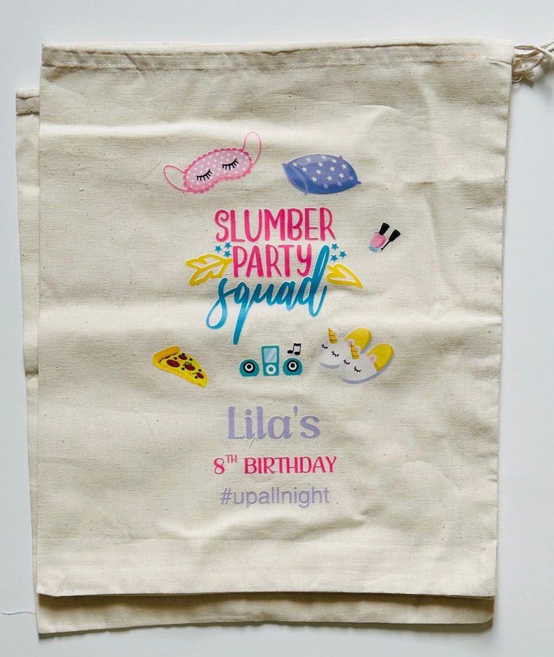 Slumber Party Squad Bag, Sleepover Party Bags, Girls Birthday Party Bag ...