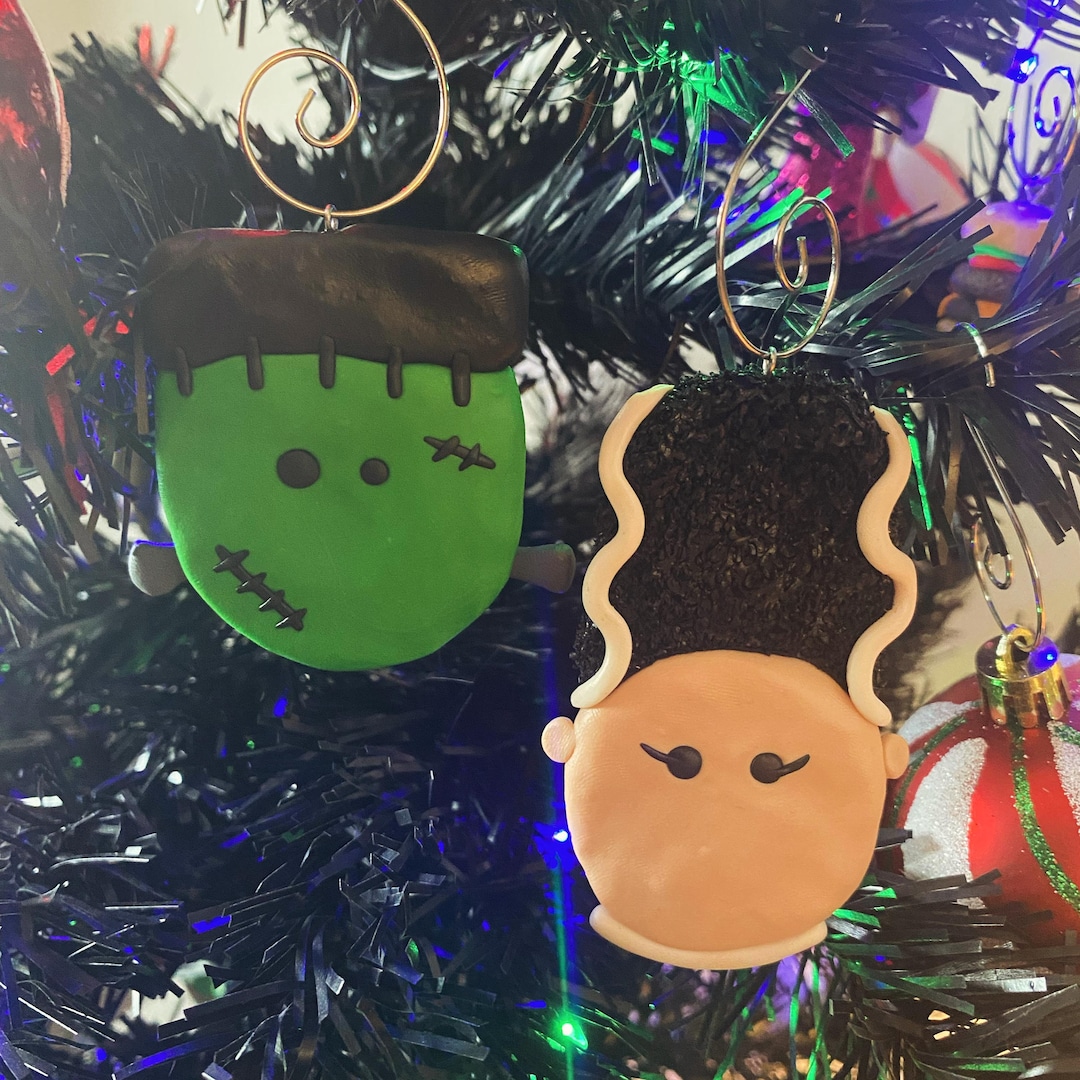 Frankenstein’s Monster and Bride of Frankenstein Christmas Ornaments ...